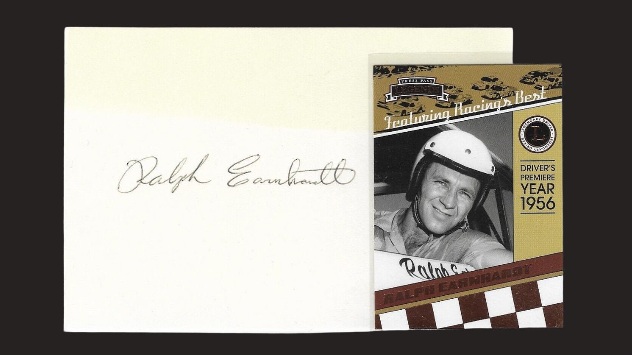 Ralph Earnhardt Autographed 3X5 Card Father of Dale Earnhardt Sr and ...