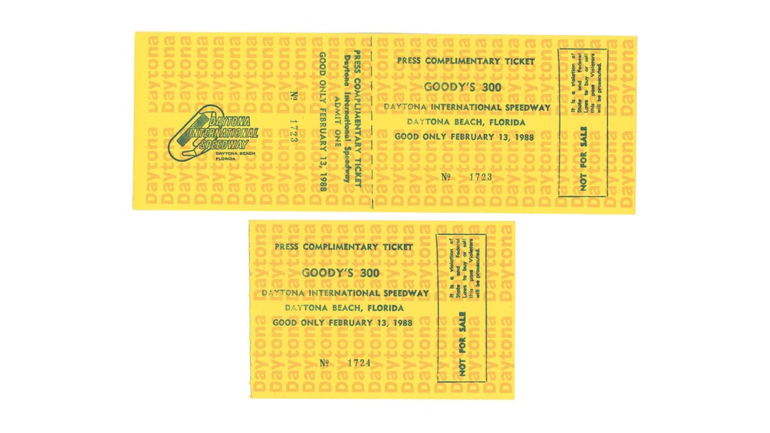 1988 NASCAR Goody's 300 Race Tickets Vintage Busch Series - Etsy