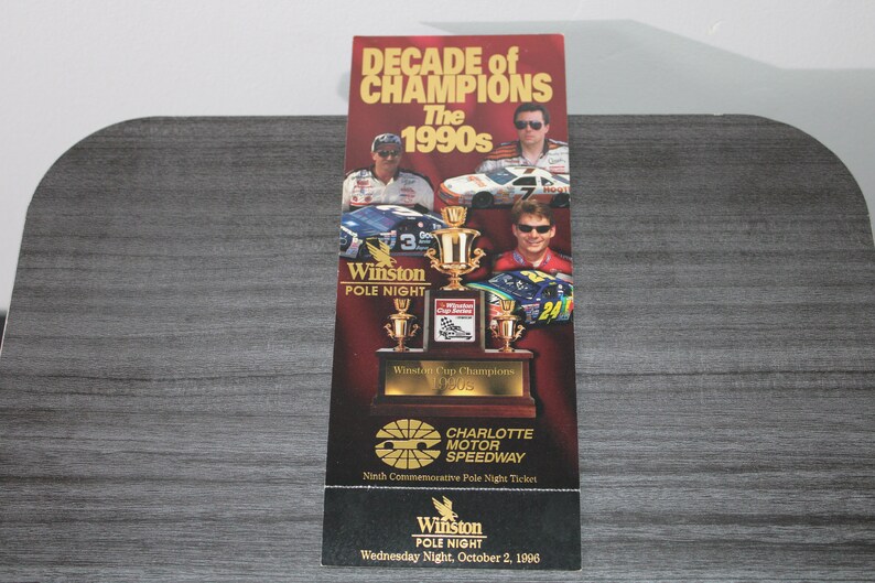 1996 Winston Pole Night Race Ticket! Rare Vintage NASCAR Racing Tickets ...