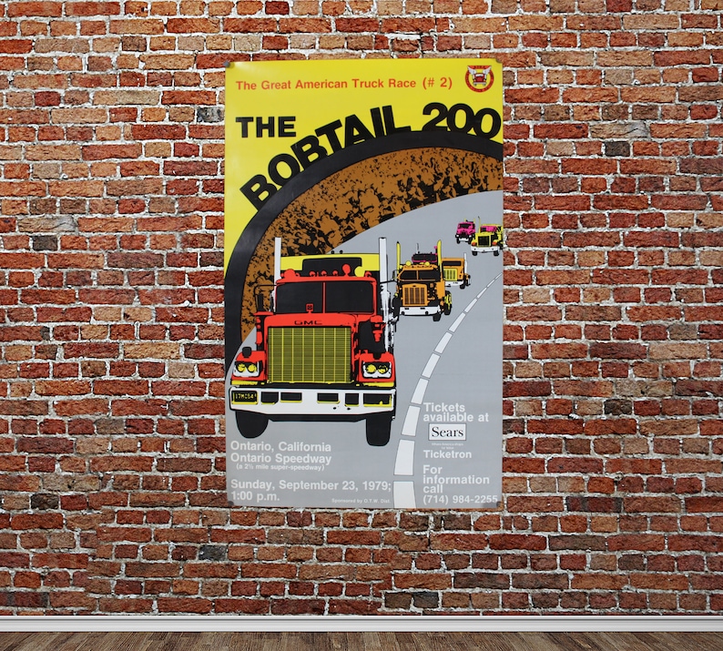 1979 Bobtail 200 Poster Semi Truck Racing Poster G.A.T.R. Bobtail Auto ...