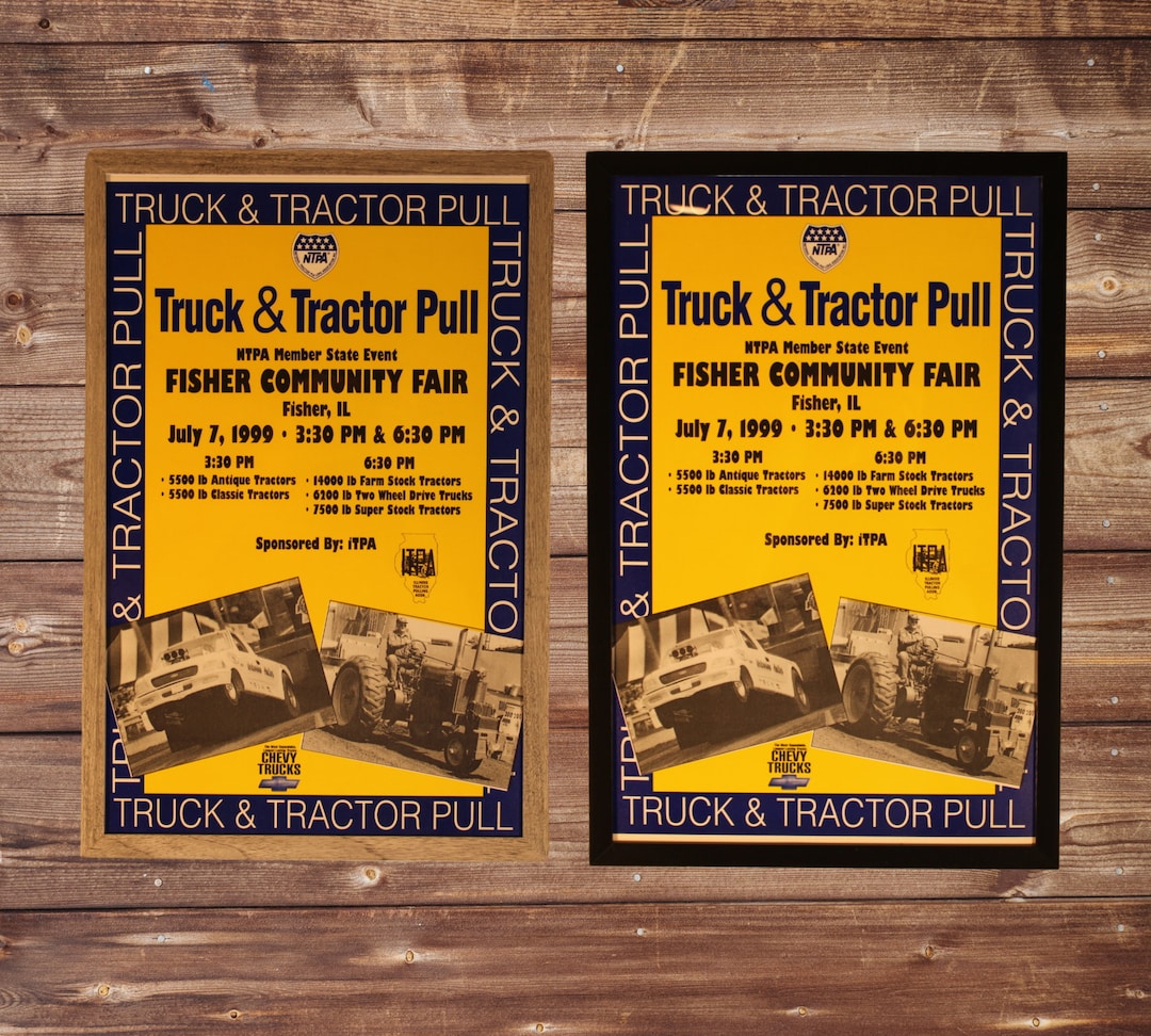 Vintage Truck & Tractor Pull 11X17 Framed Posters Choose Silver or ...