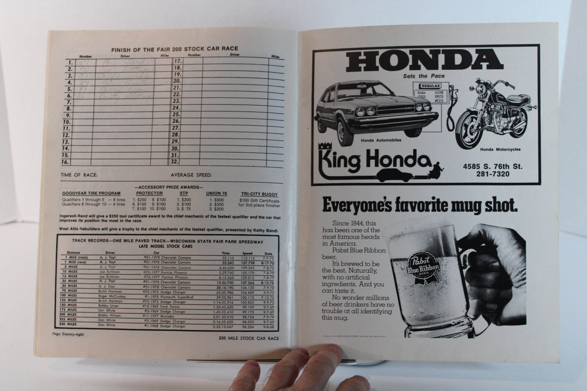 1979 Wisconsin Stock Car Racing Program Rare Vintage 200-mile National ...