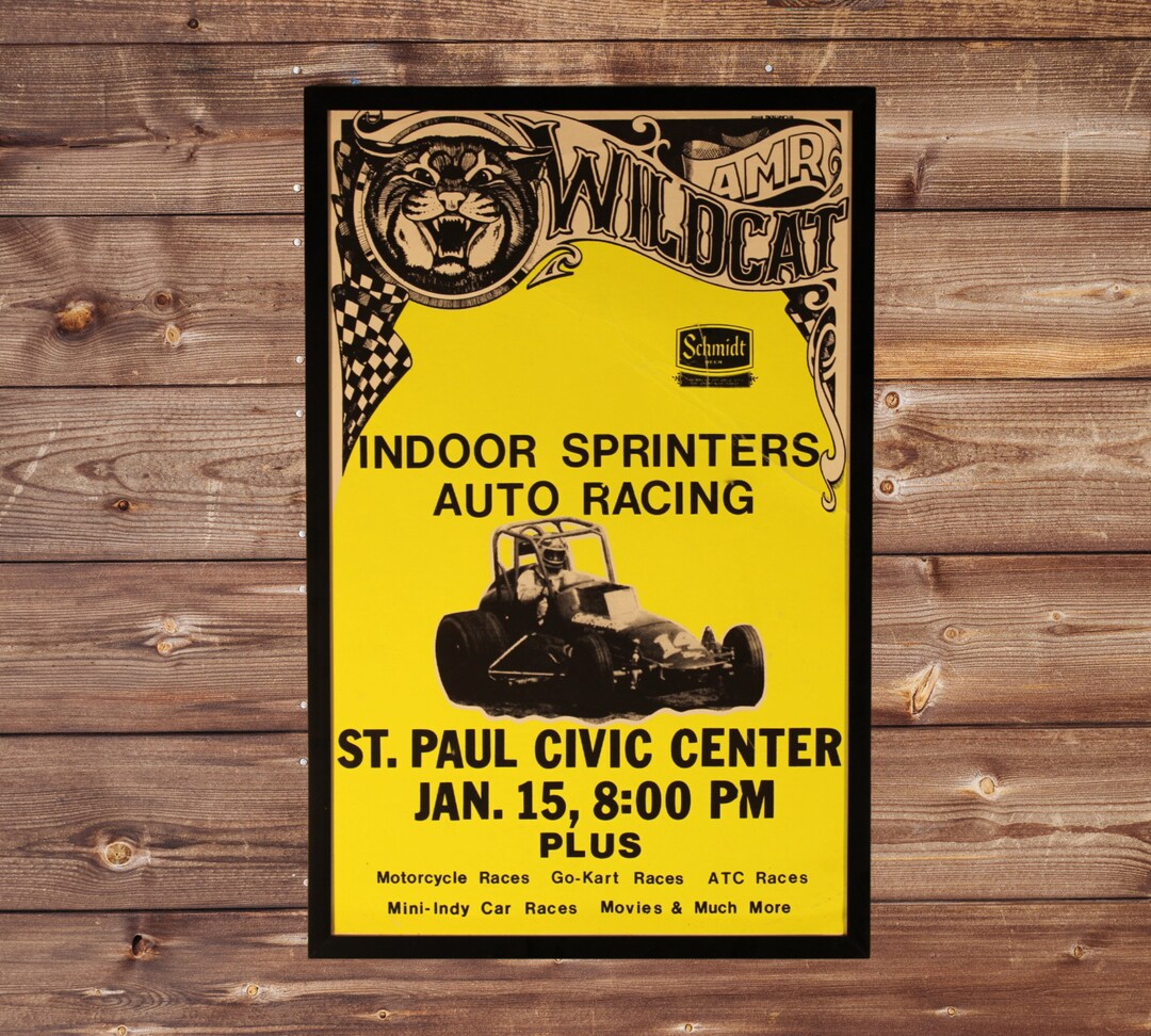 1982 Sprint Car Racing 14X22 Framed Poster! Rare Vintage St Paul Civic ...