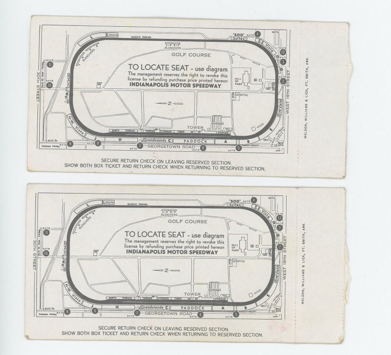 1977 Indy 500 Racing Ticket Vintage Indianapolis Race Stub, Racer ...