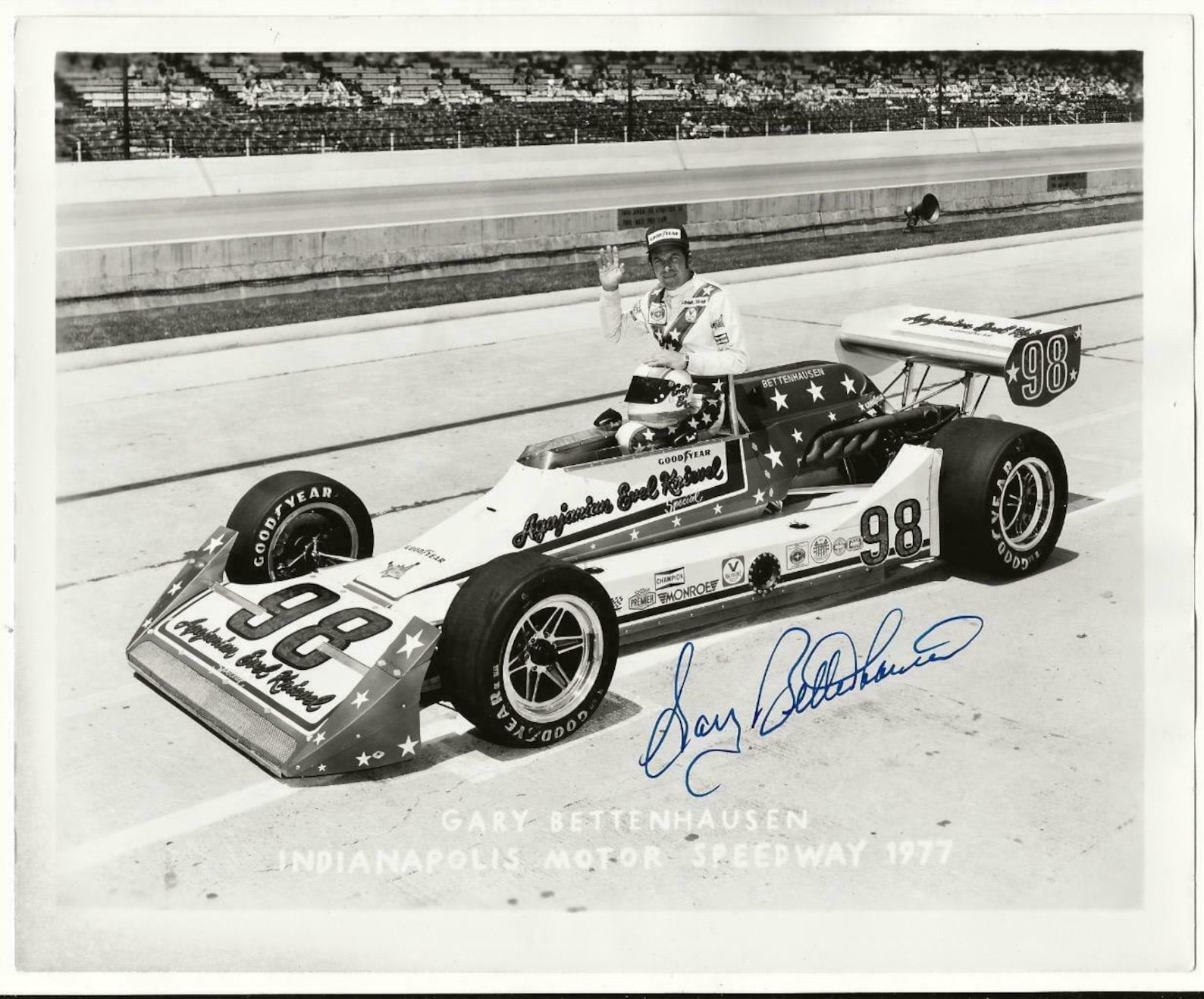 Indy 500 Gary Bettenhausen Autographed Photo! Evel Knievel Special Race ...