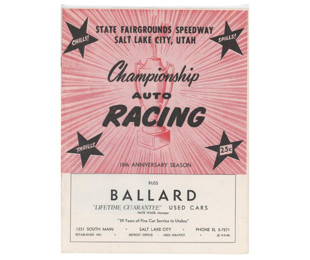1950s Utah Auto Racing Program, Salt Lake City Vintage Collectible - Etsy
