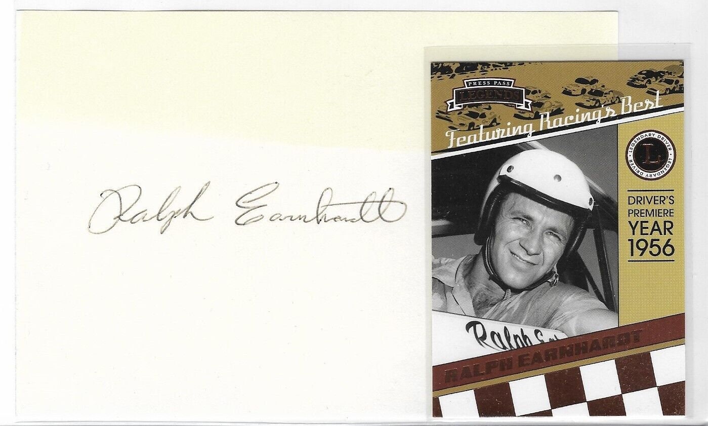 Ralph Earnhardt Autographed 3X5 Card Father of Dale Earnhardt Sr and ...