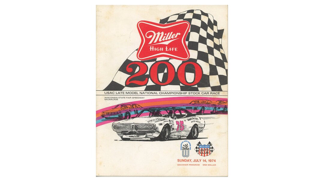 1974 Wisconsin Stock Car Racing Program Rare Miller 200 USAC - Etsy