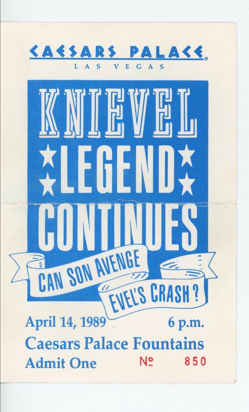 Robbie Knievel Caesars Palace Ticket Stub Ticket Stub Set! Event ...
