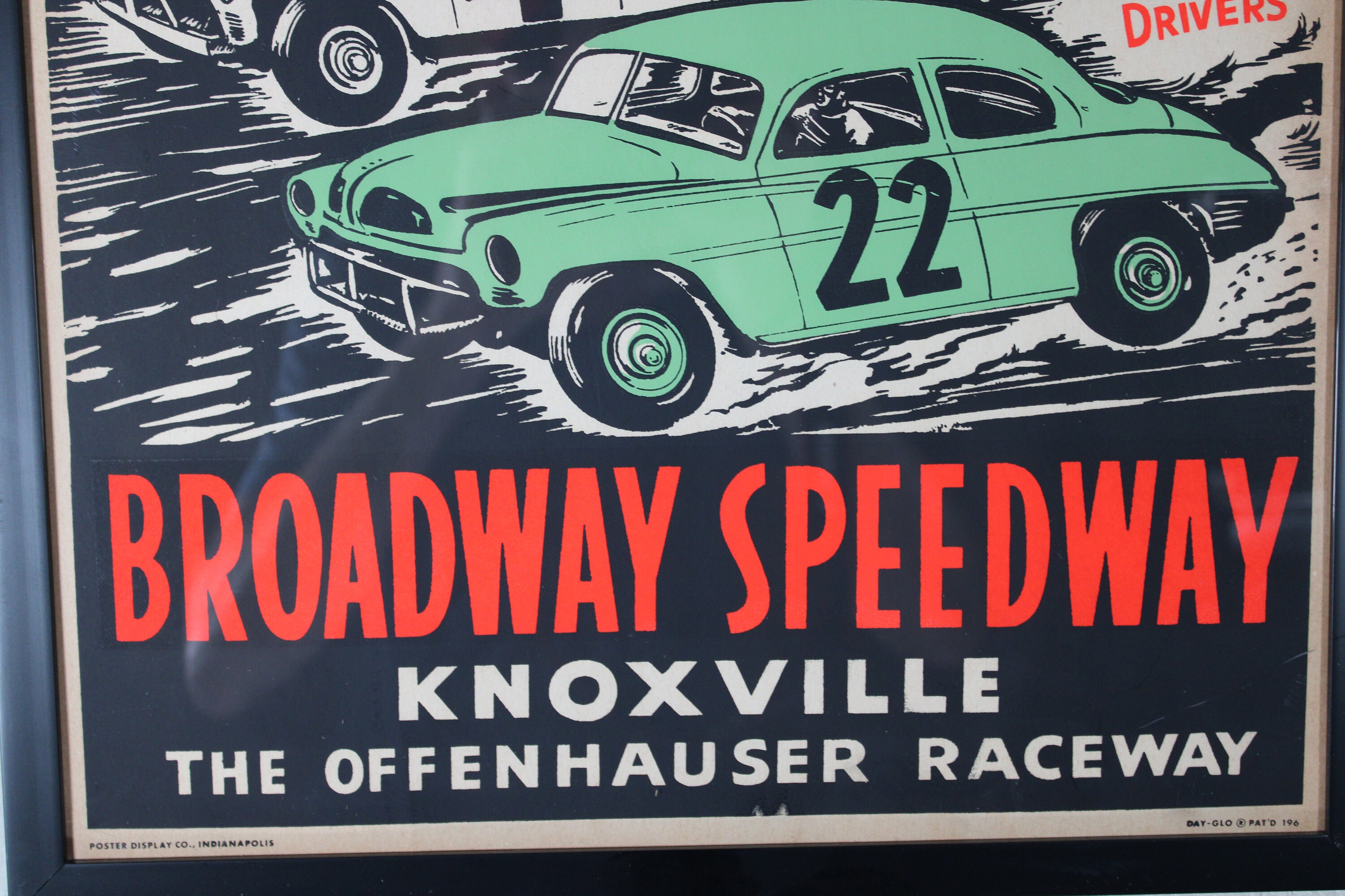 1950s Broadway Speedway Stock Car Racing 14X22 Framed Poster! Knoxville ...