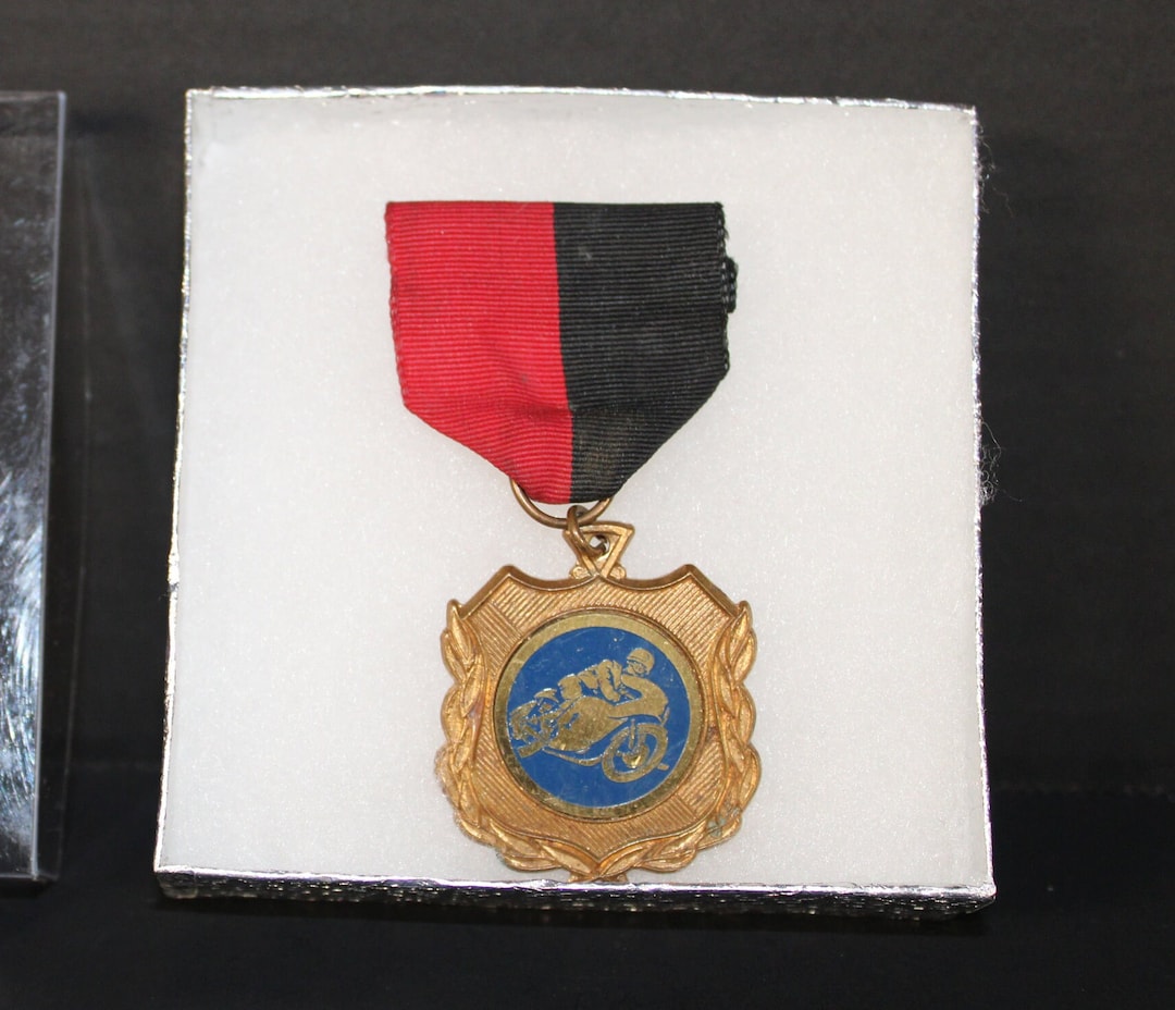 1960s Motorcycle Racing Ribbon! Vintage Winner Medal, Trophy Motorbike ...
