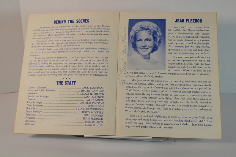 1960s Autographed Parisian Hell Drivers Thrill Show Program! Dan ...