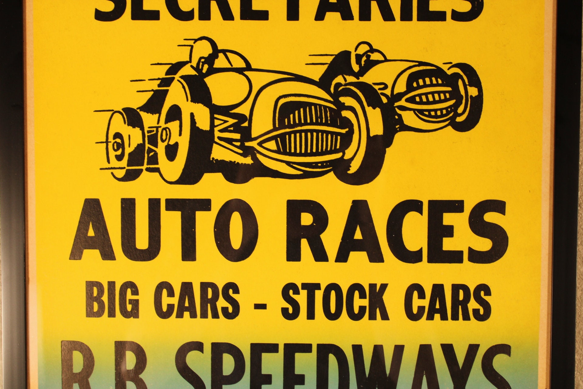 1960s RB Motor Speedway Auto Racing 14X22 Framed Poster Vintage Big Car ...