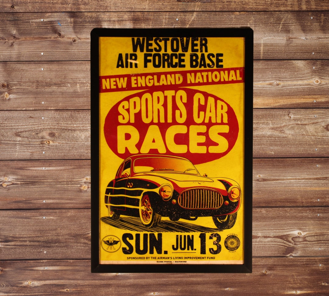 1950's Massachusetts Racing Framed Poster (11X17) Vintage New England ...