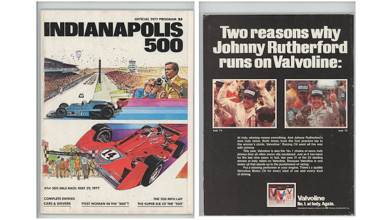 1977 Indy 500 Race Program, Ticket & Lineup! Indianapolis Racing ...