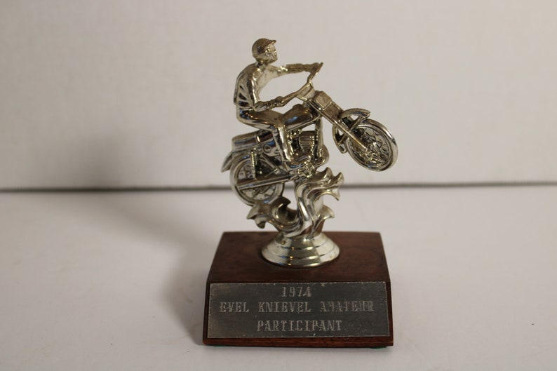 1974 Evel Knievel Snake River Motorcycle Race Trophy! Billed as ...
