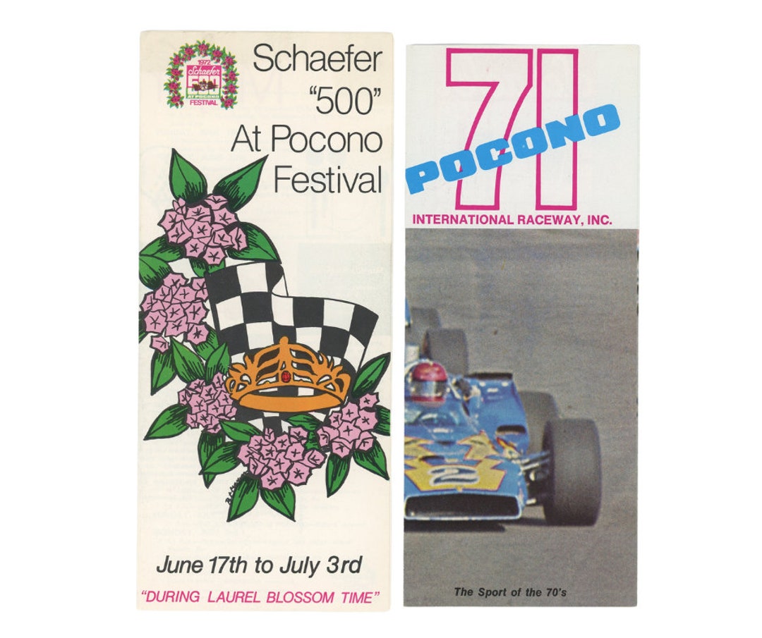 1971 Schaefer 500 Indy Car Racing Ticket Brochure & Festival Race Flyer ...
