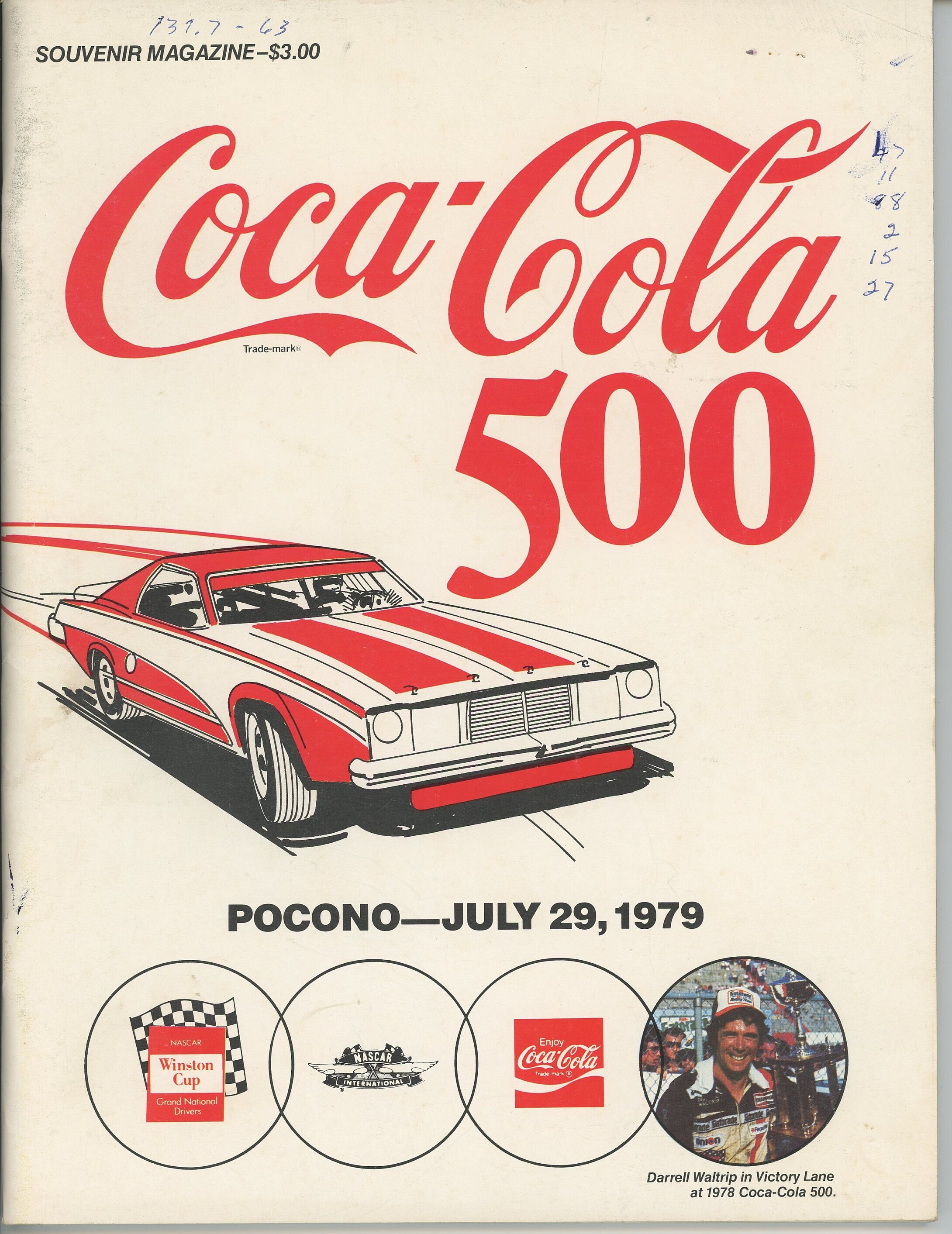 1979 Coca-cola 500 NASCAR Race Program & Ticket Lot! Pocono Racing ...