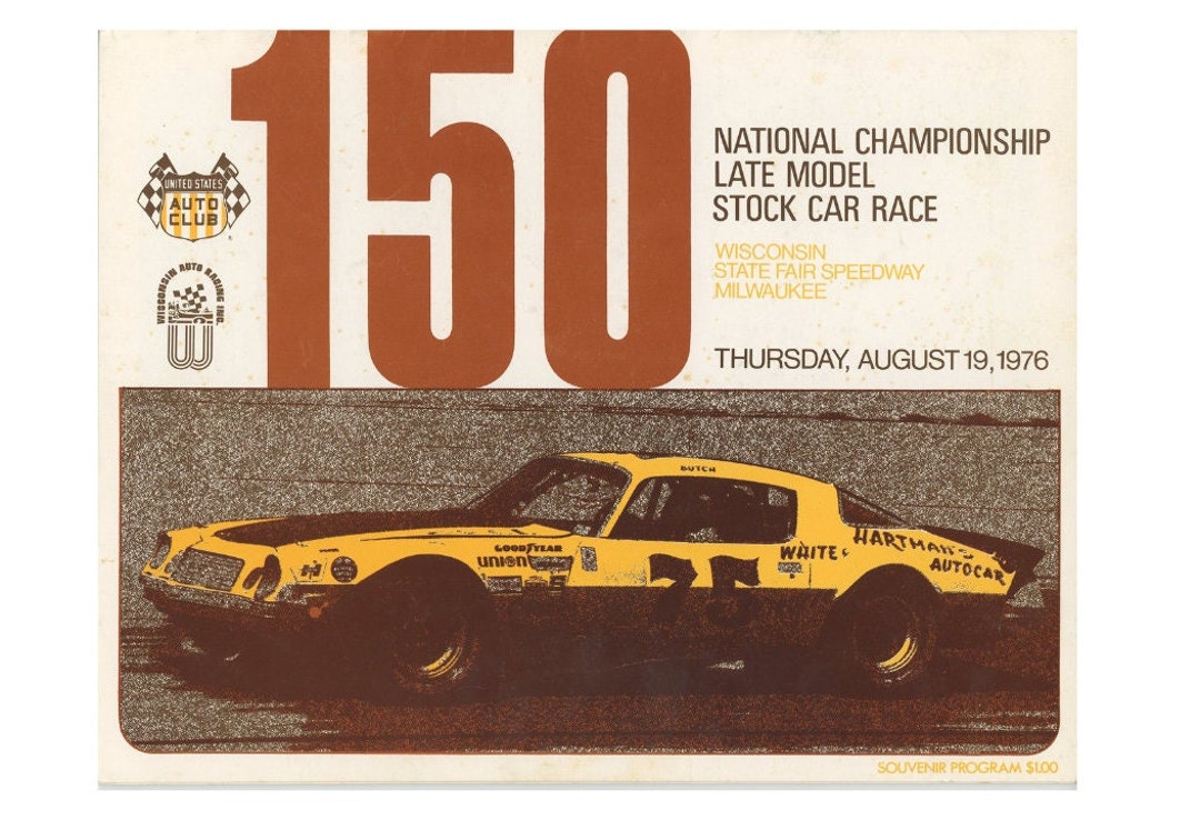 1976 Wisconsin Stock Car Racing Program! Rare Vintage 150 National ...