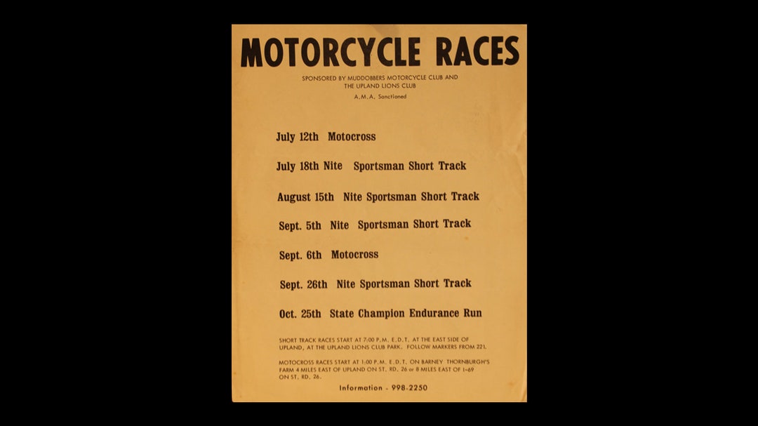 1960s Motorcycle Racing Poster Original Rare Racing Flyer AMA Motocross ...