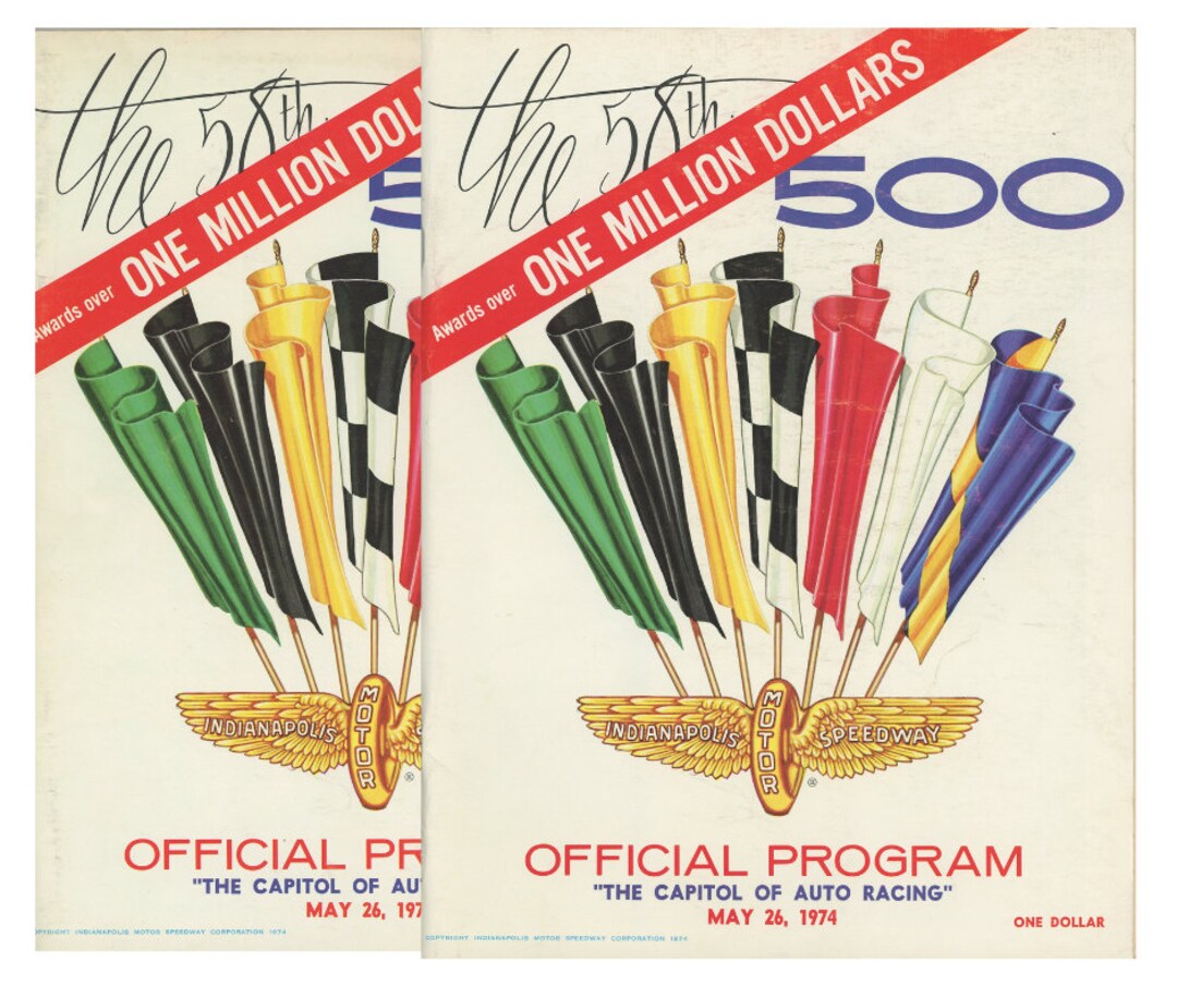 1974 Indy 500 Official Race Program Rare Indianapolis Auto Racing ...