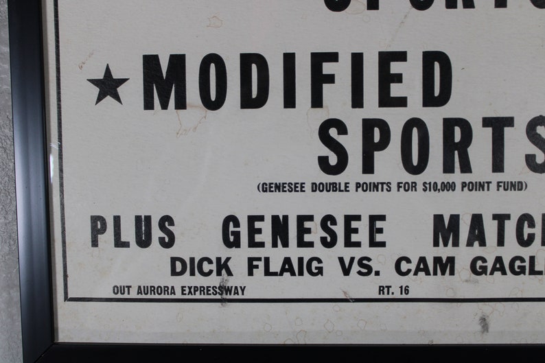 1960s Holland Speedway Stock Car Racing 14X22 Framed Poster! Genesee ...