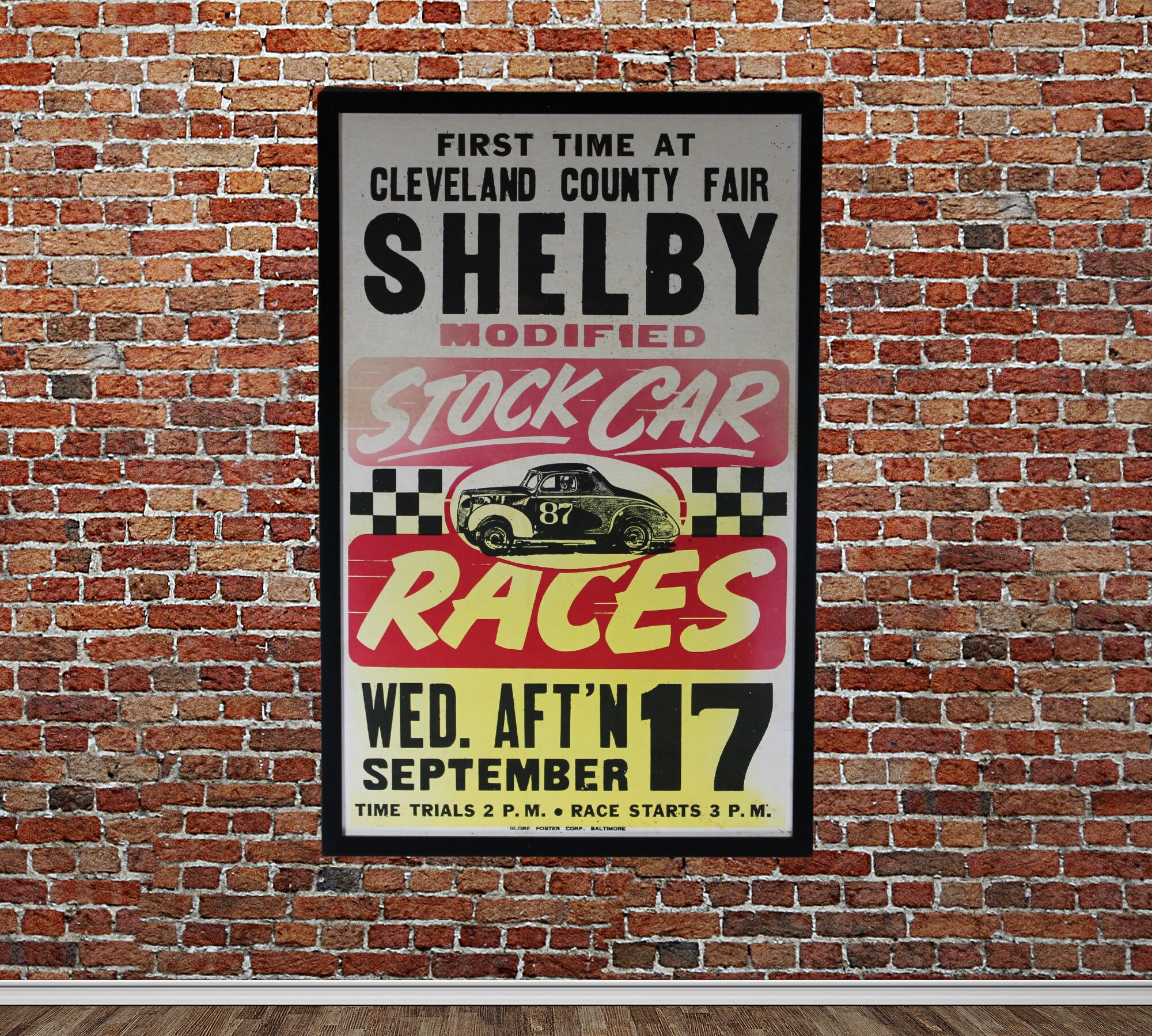 1950s Shelby North Carolina Stock Car Racing 14X22 Framed Poster ...
