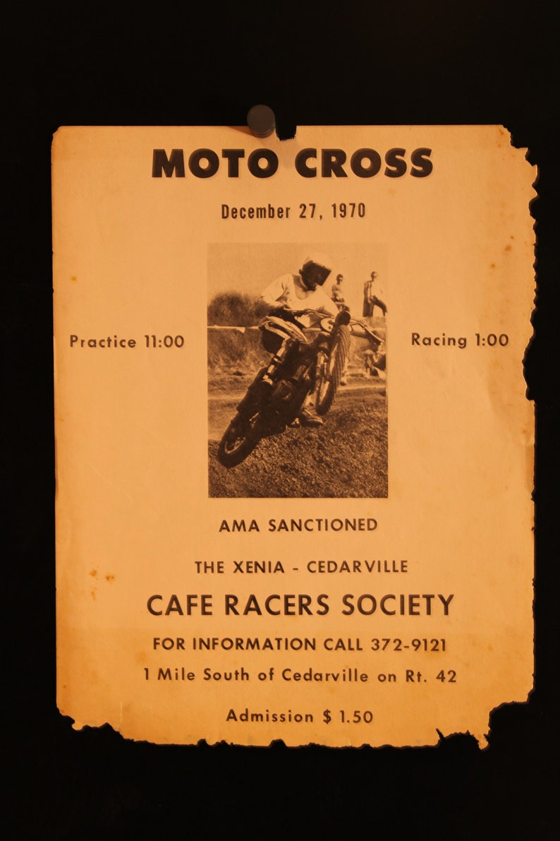 1970 Motocross Motorcycle Racing Poster! Original Rare Racing Flyer ...
