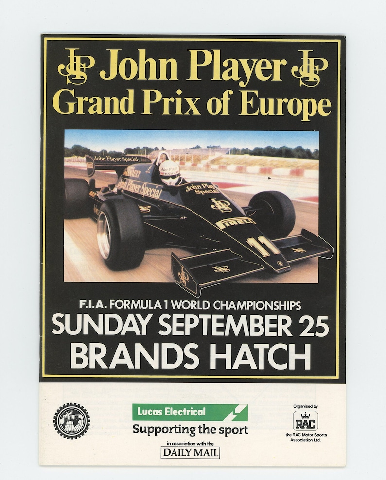 1970s Grand Prix of Europe Formula 1 World Championship Race - Etsy