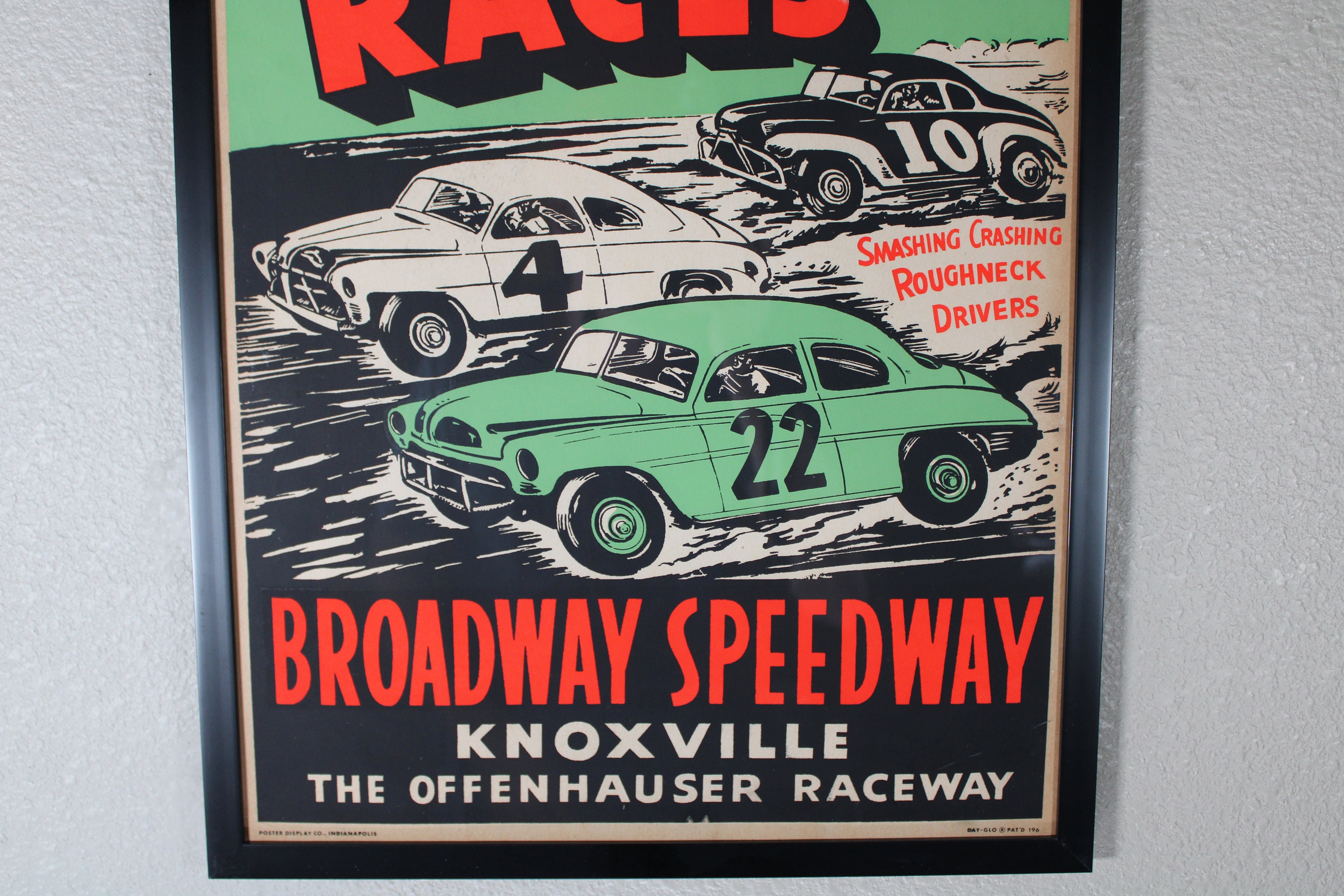 1950s Broadway Speedway Stock Car Racing 14X22 Framed Poster! Knoxville ...