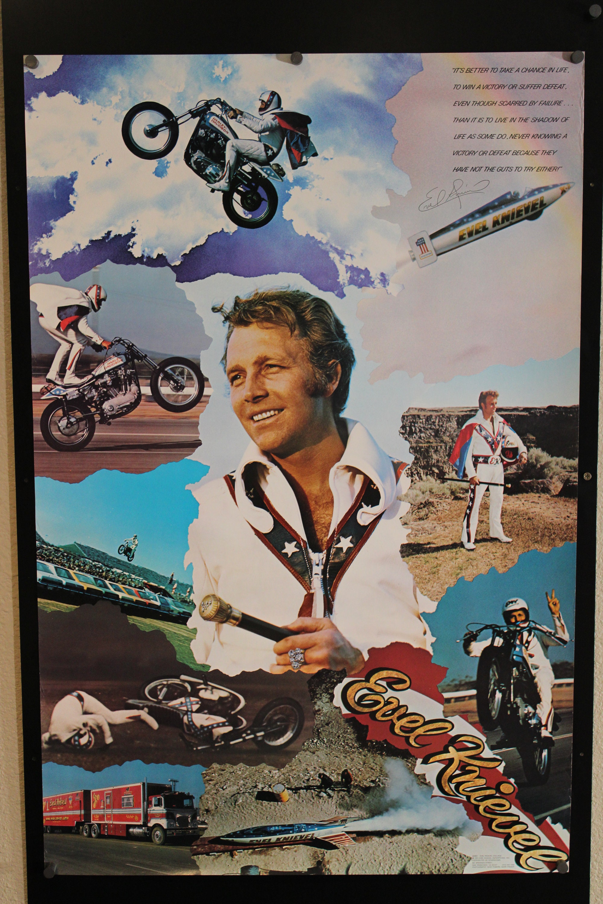 1974 Evel Knievel Multi Photo Poster Original Vintage Daredevil Stunt ...