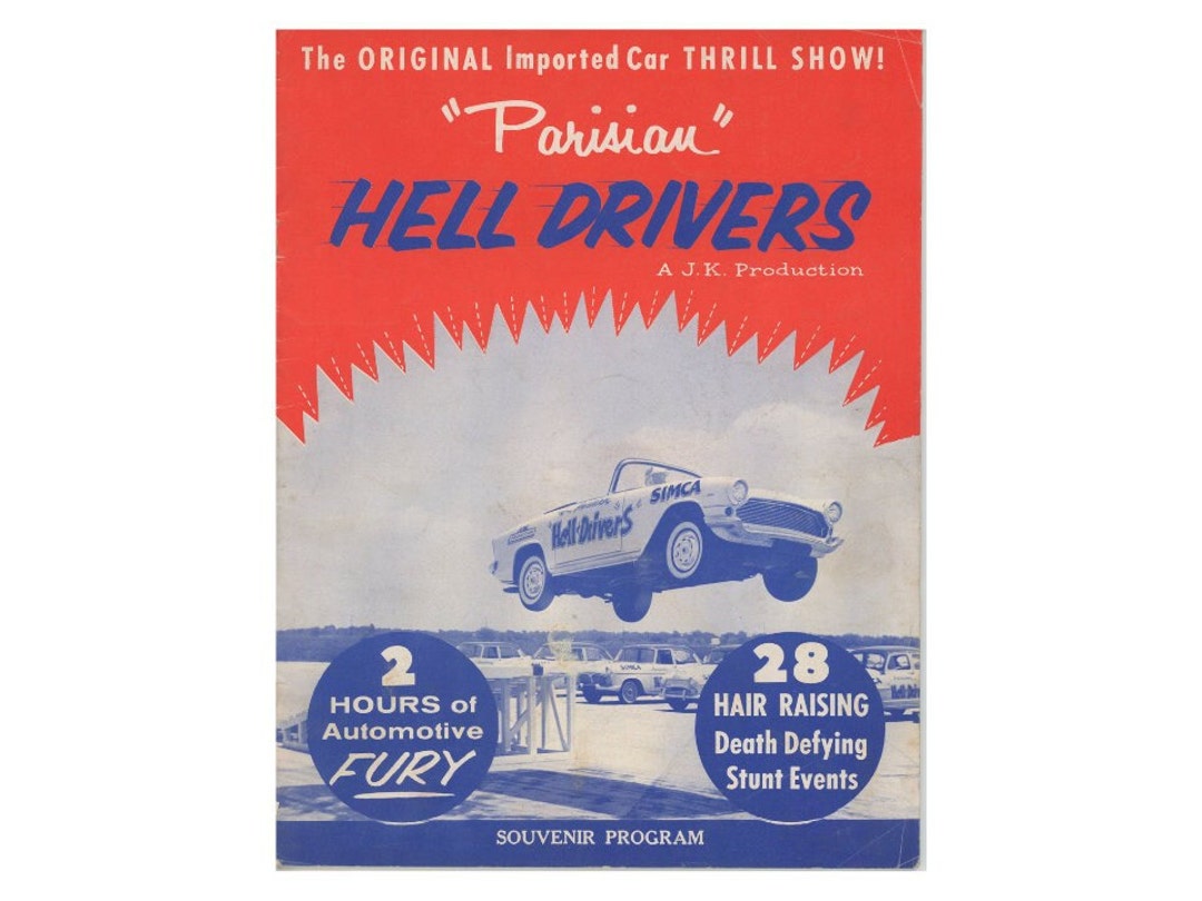 1960s Autographed Parisian Hell Drivers Thrill Show Program! Dan ...