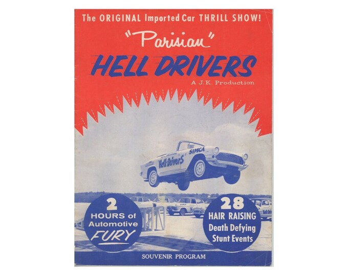 1960s Autographed Parisian Hell Drivers Thrill Show Program! Dan ...