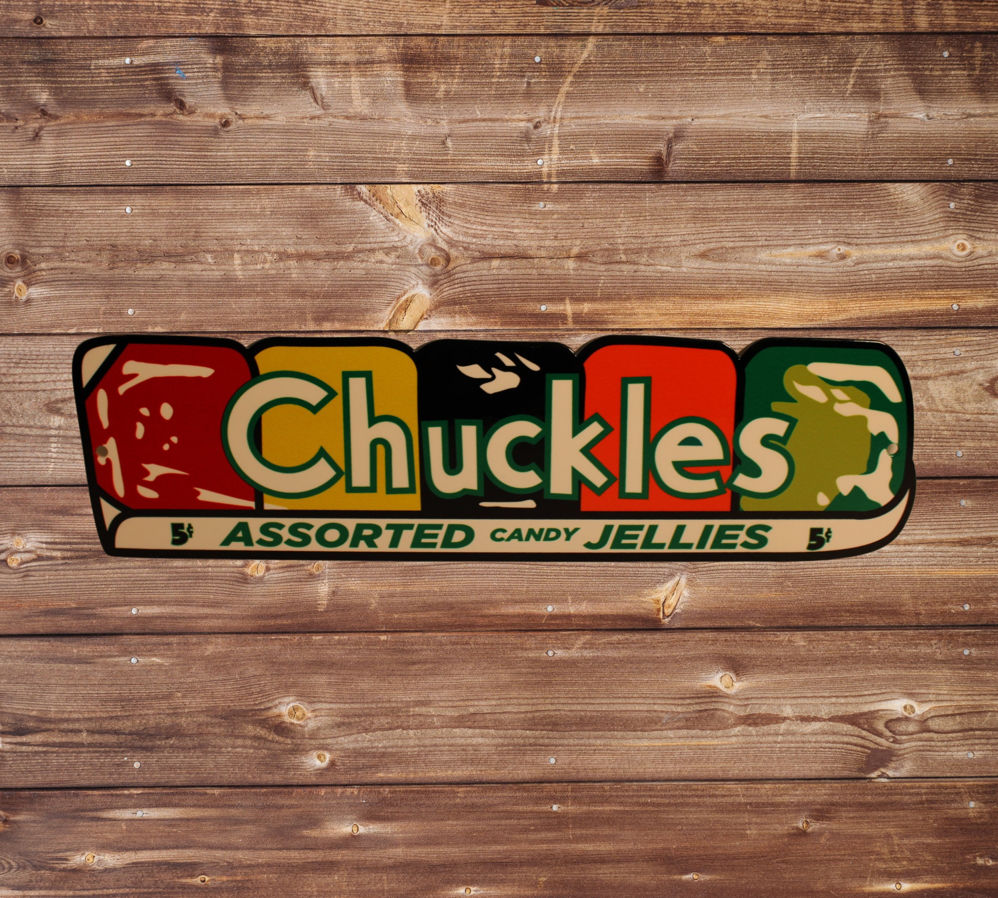 Evel Knievel Sponsor Chuckles Candy Porcelain Sign, Rare Candies ...