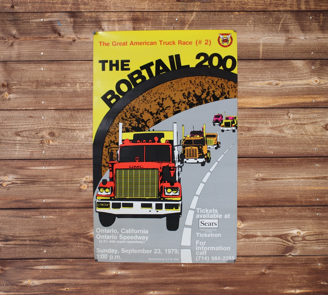 1979 Bobtail 200 Poster Semi Truck Racing Poster G.A.T.R. Bobtail Auto ...