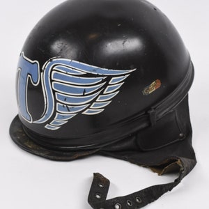 Antique Triumph Motorcycle Racing Helmet! 1940s - 1950s Hand Painted ...