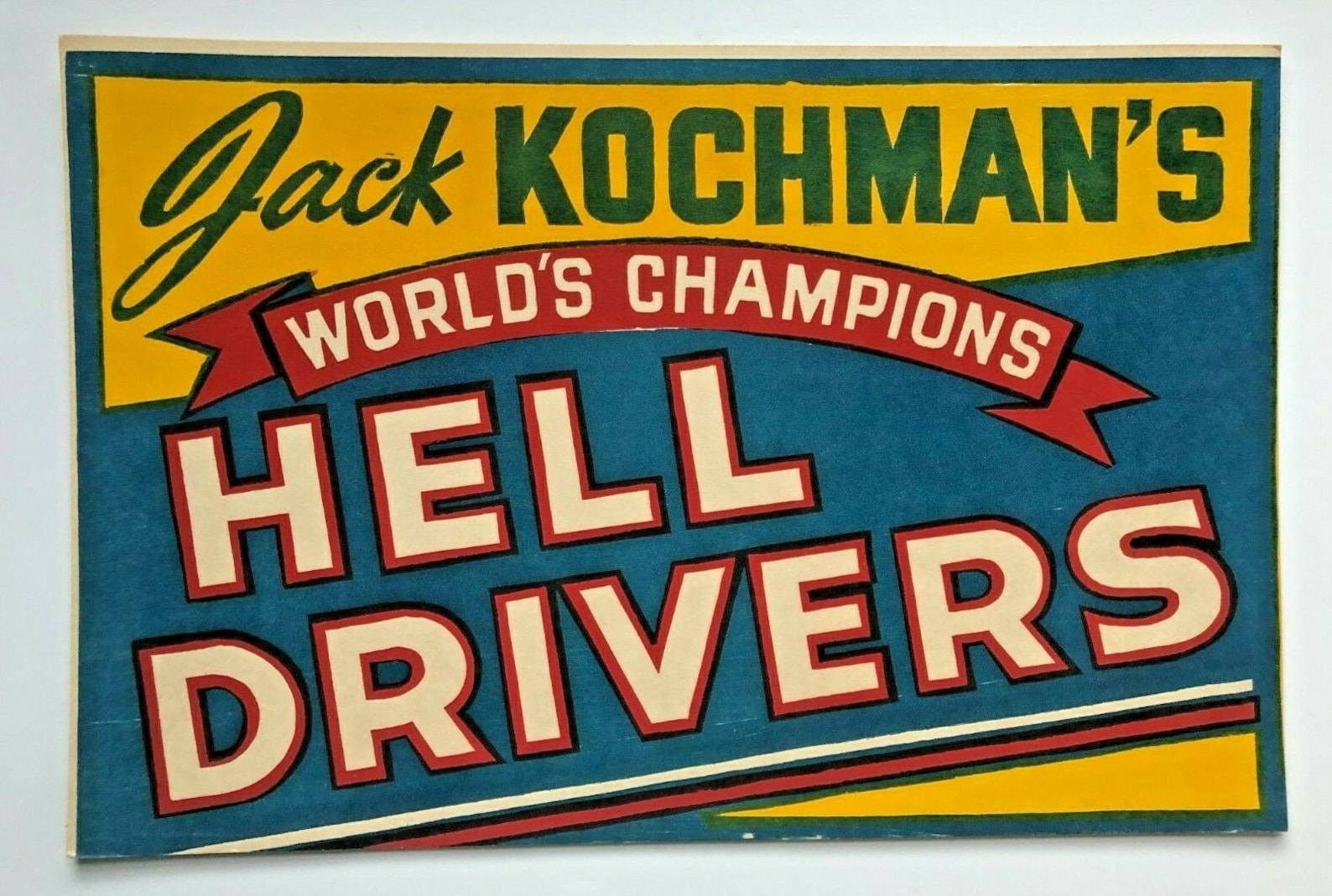 1950s Jack Kochman Hell Drivers Poster Very Rare Original Auto ...