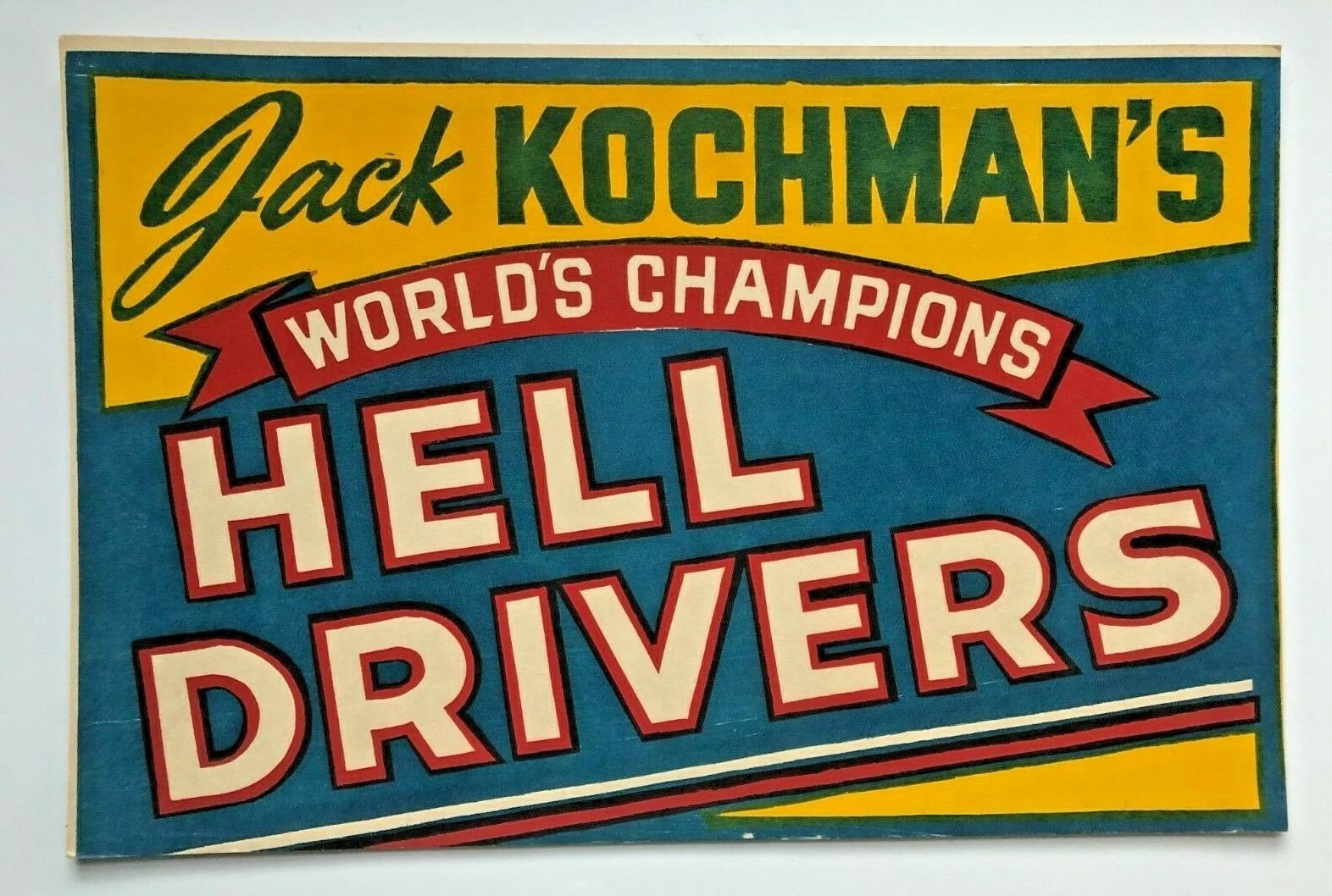 1950s Jack Kochman Hell Drivers Poster Very Rare Original Auto ...