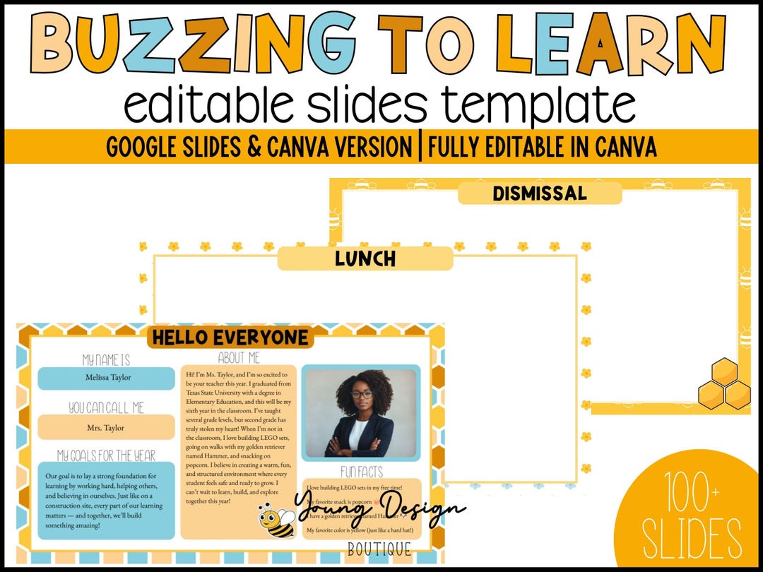 Back to School | Meet the Teacher Bumblebee Theme Google Slides - Etsy