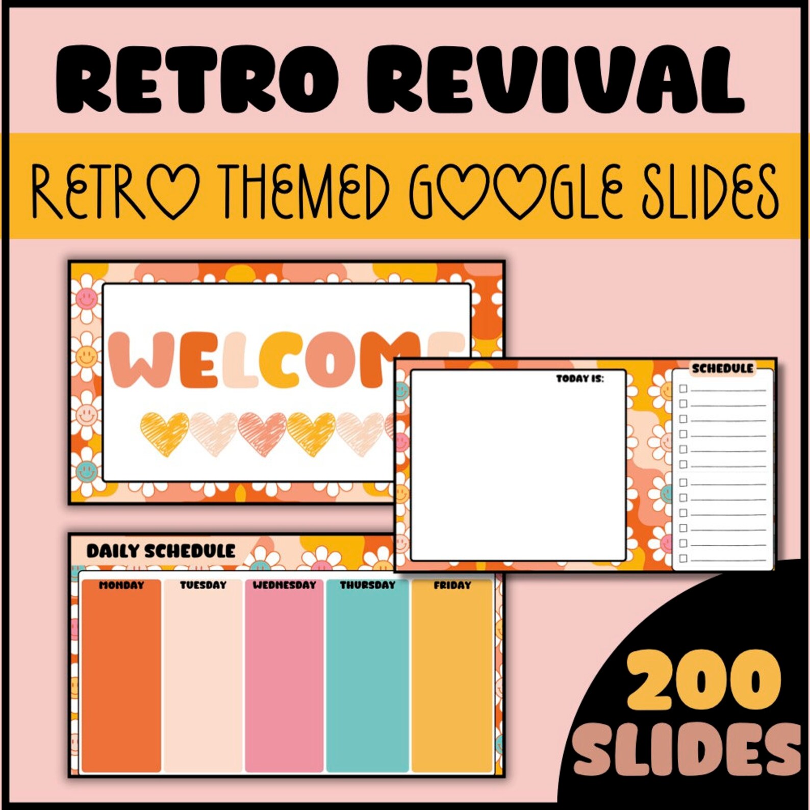Retro Revival-agenda Google Slides & Power Point Template - Etsy