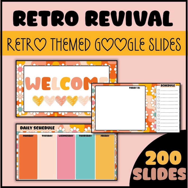 Retro Revival-agenda Google Slides & Power Point Template - Etsy