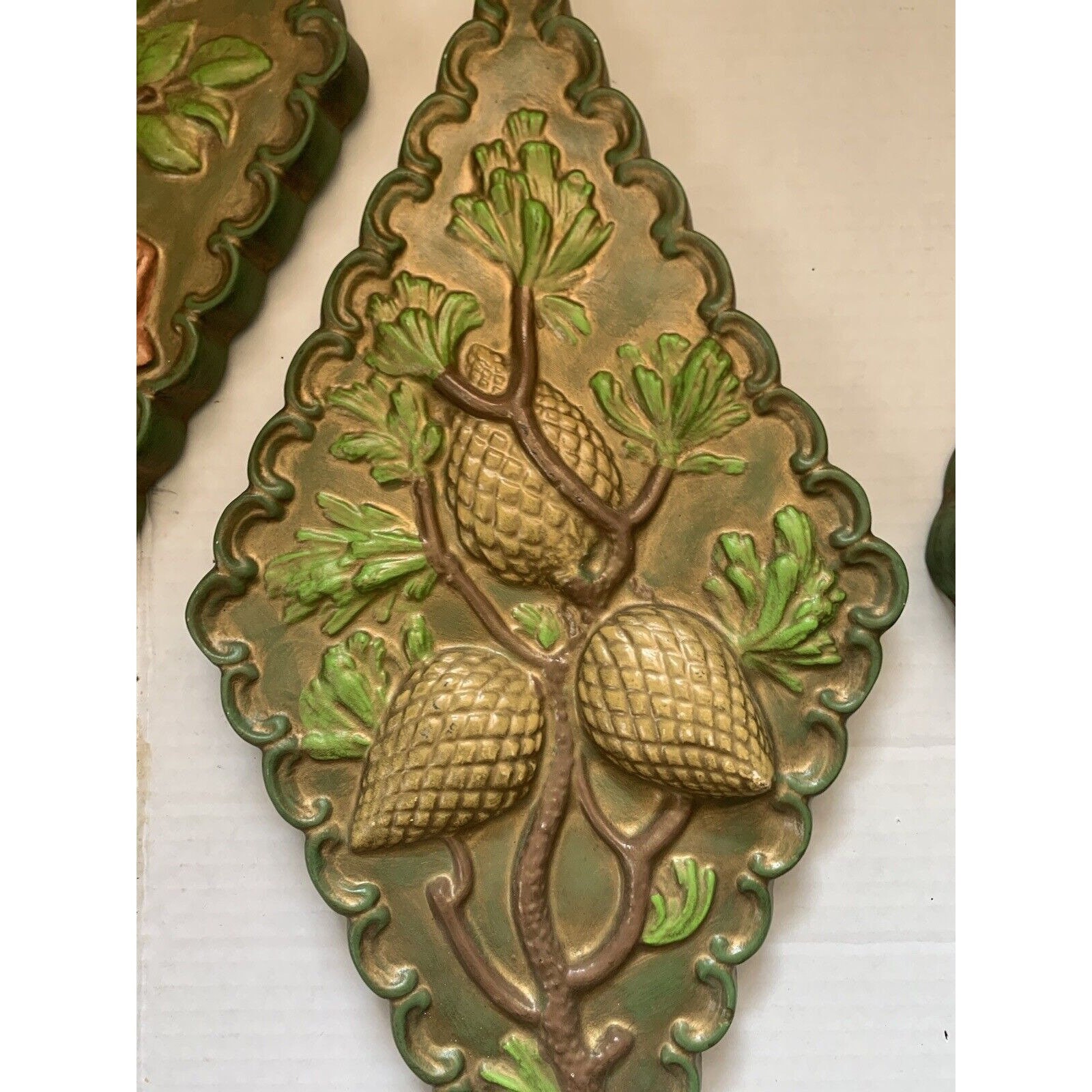 Vtg Hand Painted Ceramic Wall Plaques Flowers Lilly Daffodil - Etsy