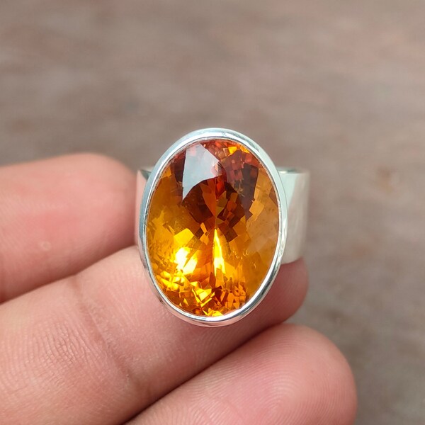 Large Citrine Ring - Etsy
