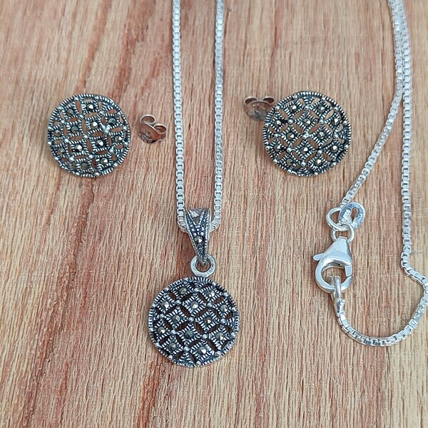 Marcasite Necklace - Etsy