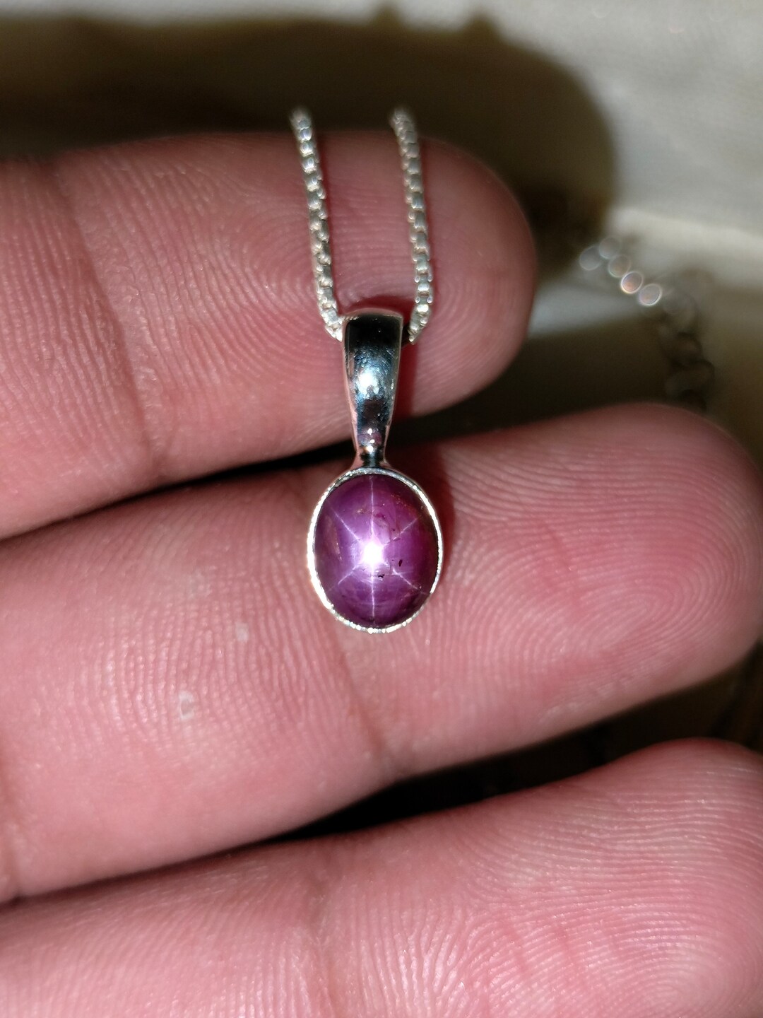 Star Ruby Necklace, Certified 2.50.carats Star Ruby, Genuine Natural ...
