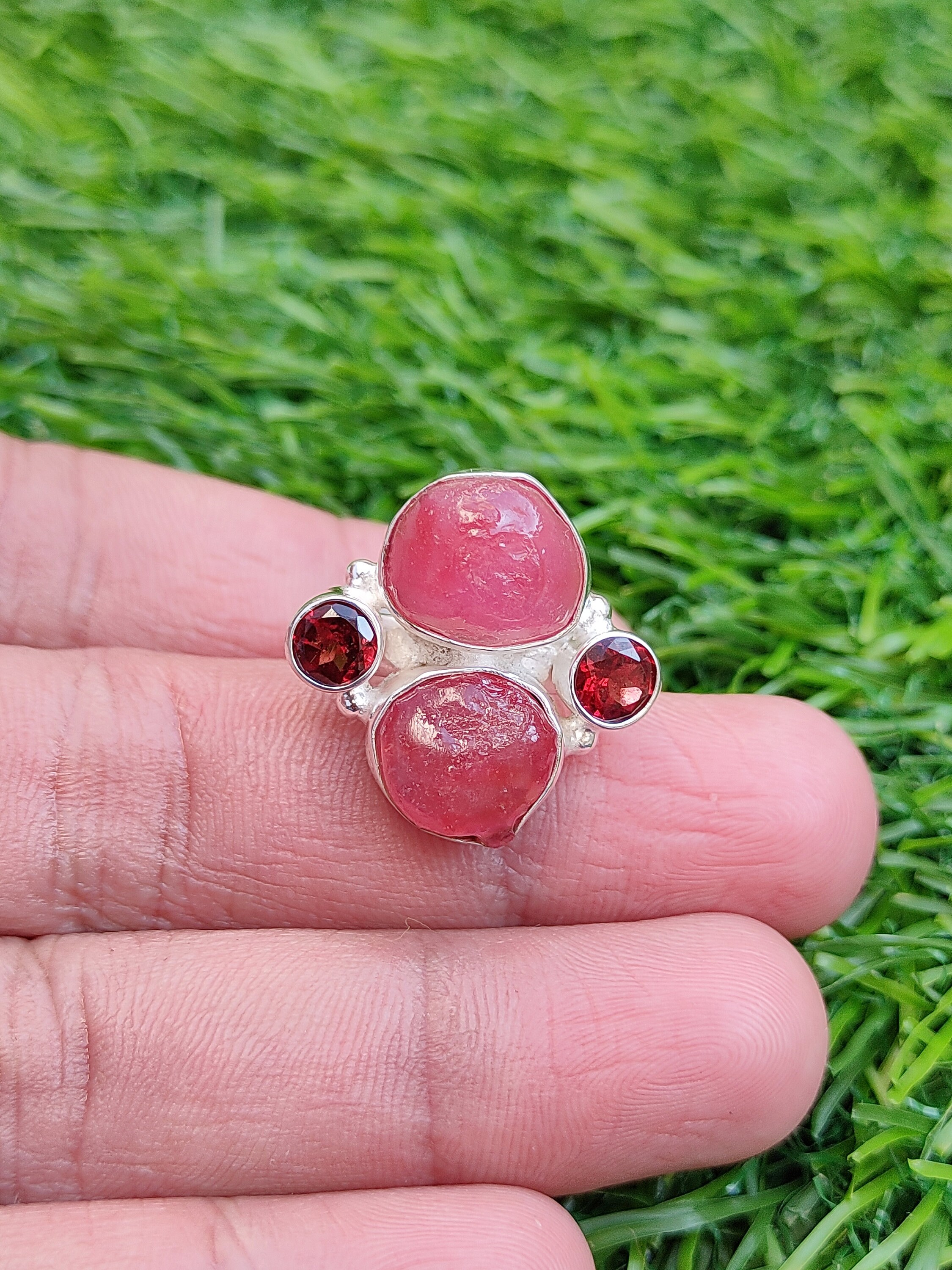 Natural Raw Ruby Ring 92.5 Sterling Silver Ring Faceted | Etsy