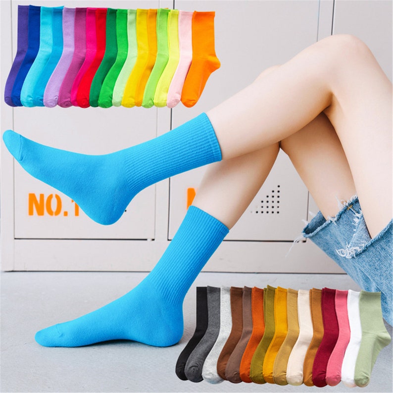 33 Colors Cotton Socks Solid Color Socks Dark Socks - Etsy