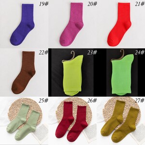 33 Colors Cotton Socks, Solid Color Socks, Dark Socks, Breathable Socks ...