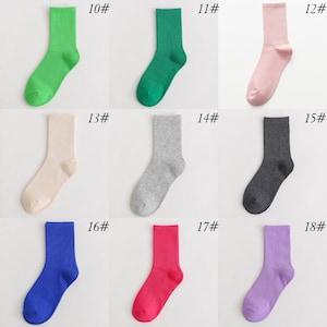 33 Colors Cotton Socks, Solid Color Socks, Dark Socks, Breathable Socks ...
