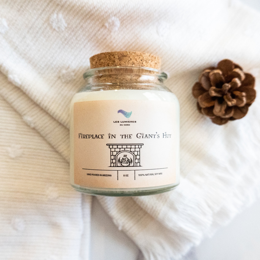 Hand Poured Soy Candle - Fireplace in the Giant's Hut - 8oz Soy Candle ...